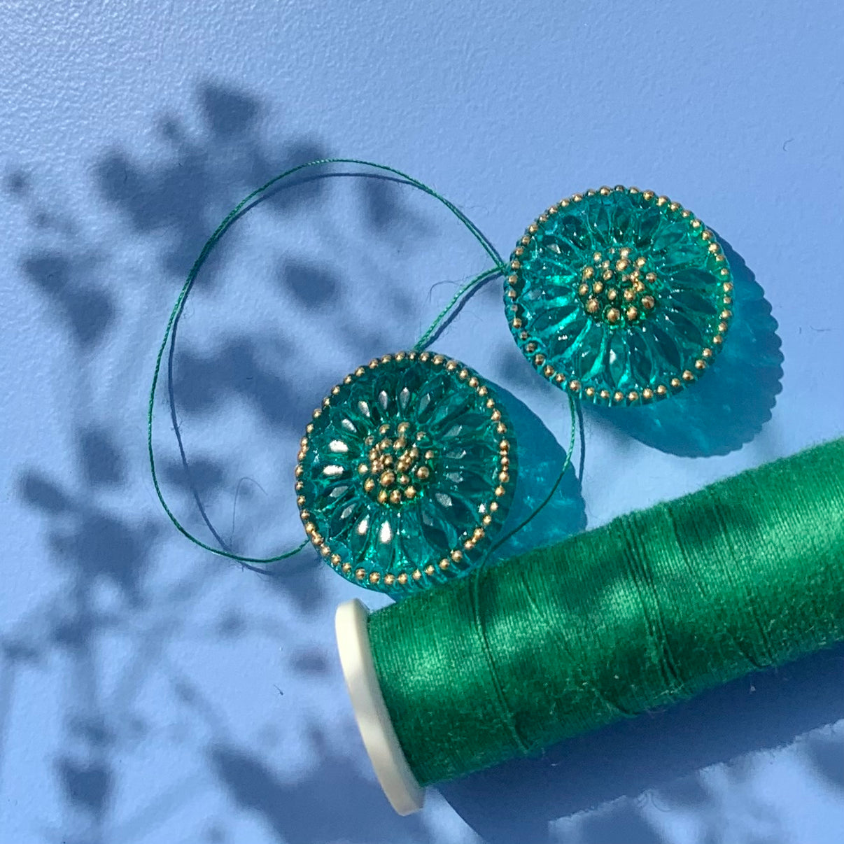 ELEGANT glass button| small flower |18mm| handmade glass buttons ...